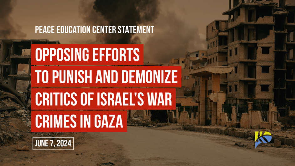 PEC STATEMENT Opposing Efforts to Punish Critics of Israel’s War Crimes ...